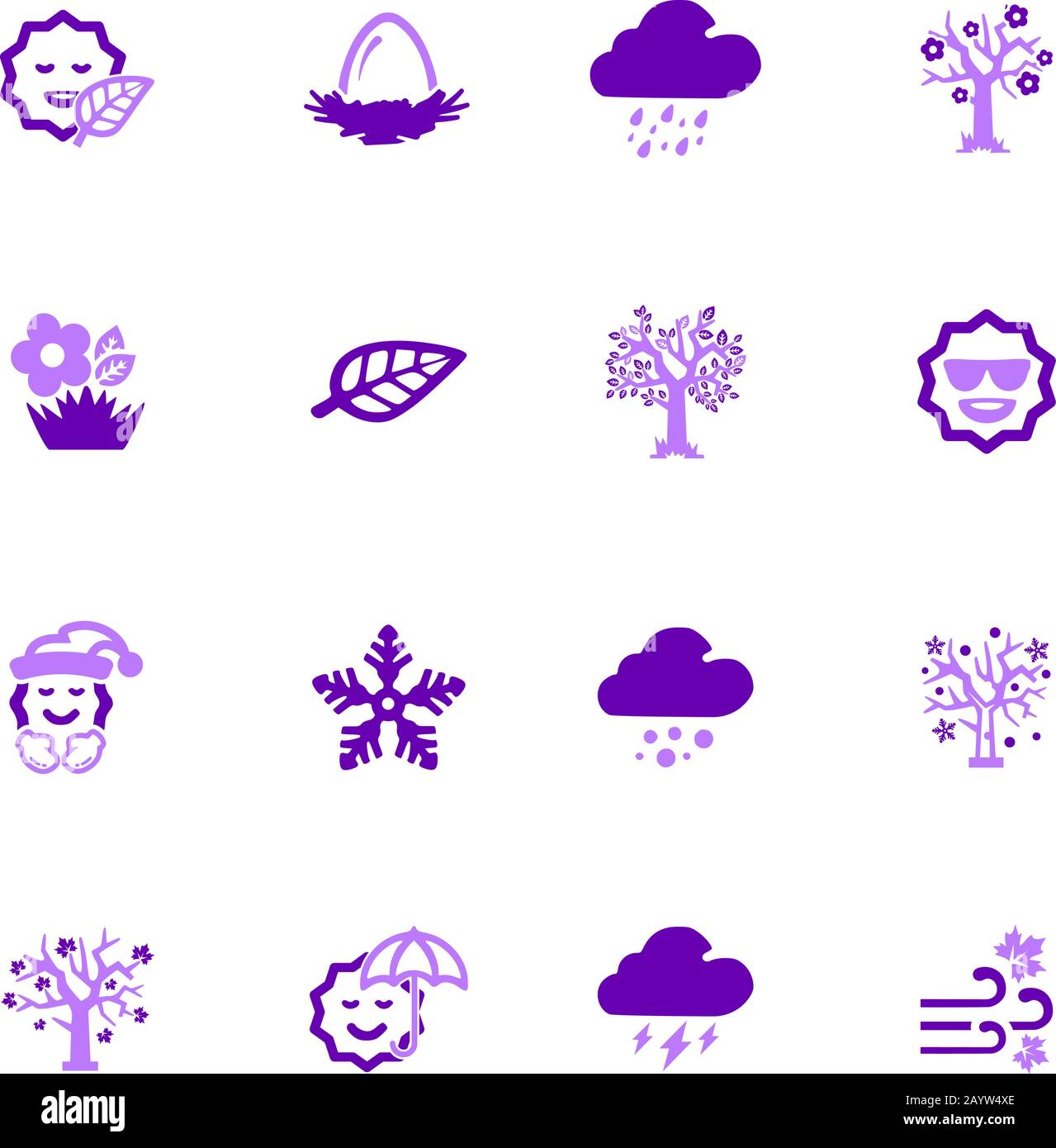 Seasons icons set Stock Vector Image & Art - Alamy
