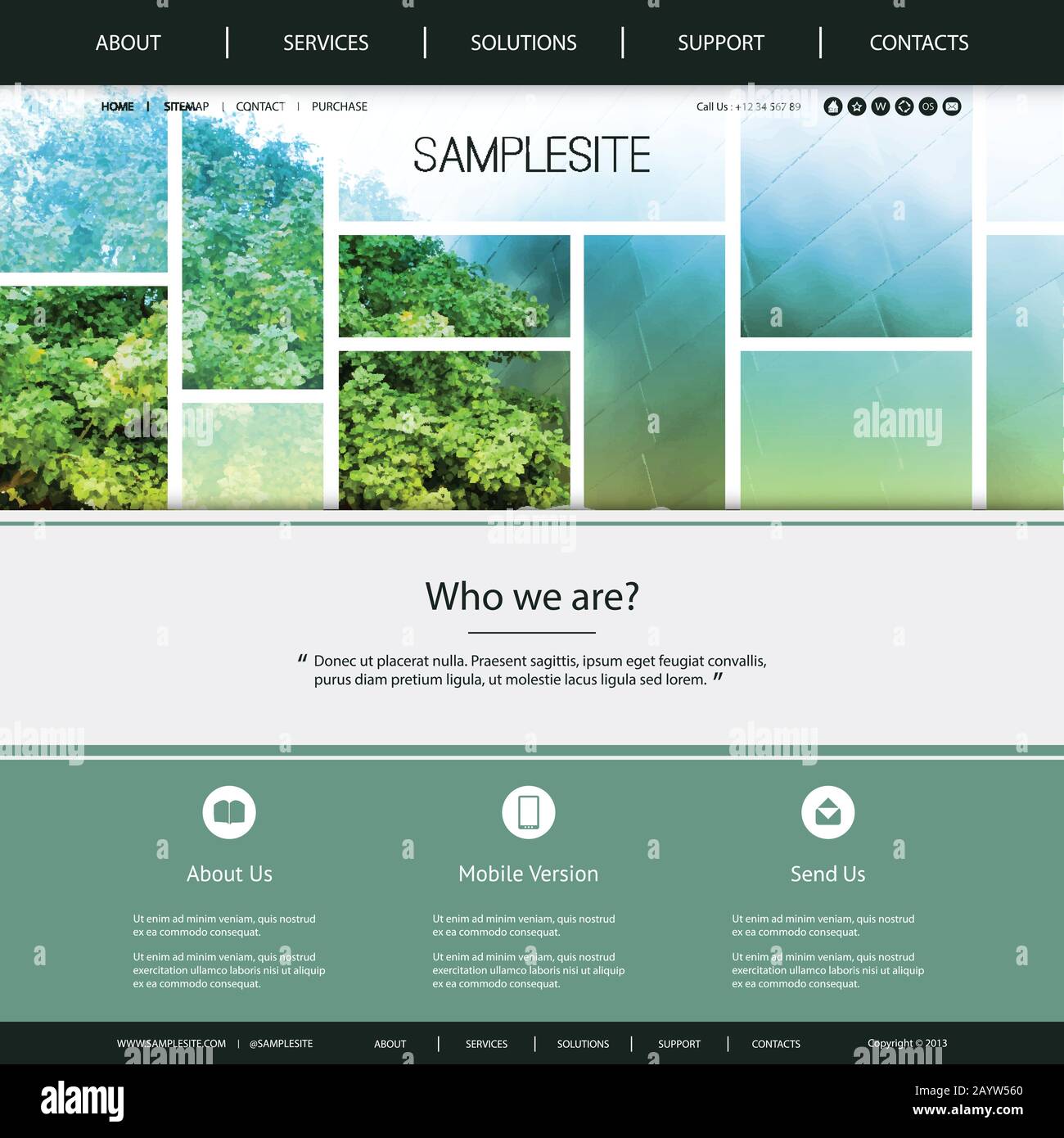 Website Design for Your Business with Green and Blue Tiled Natural ...