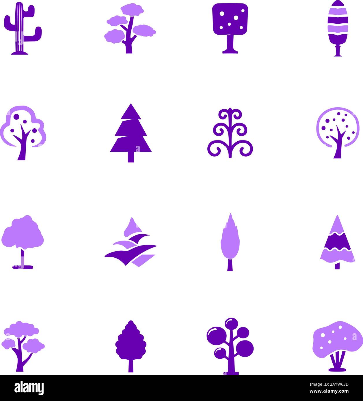 Tree icons set Stock Vector Image & Art - Alamy