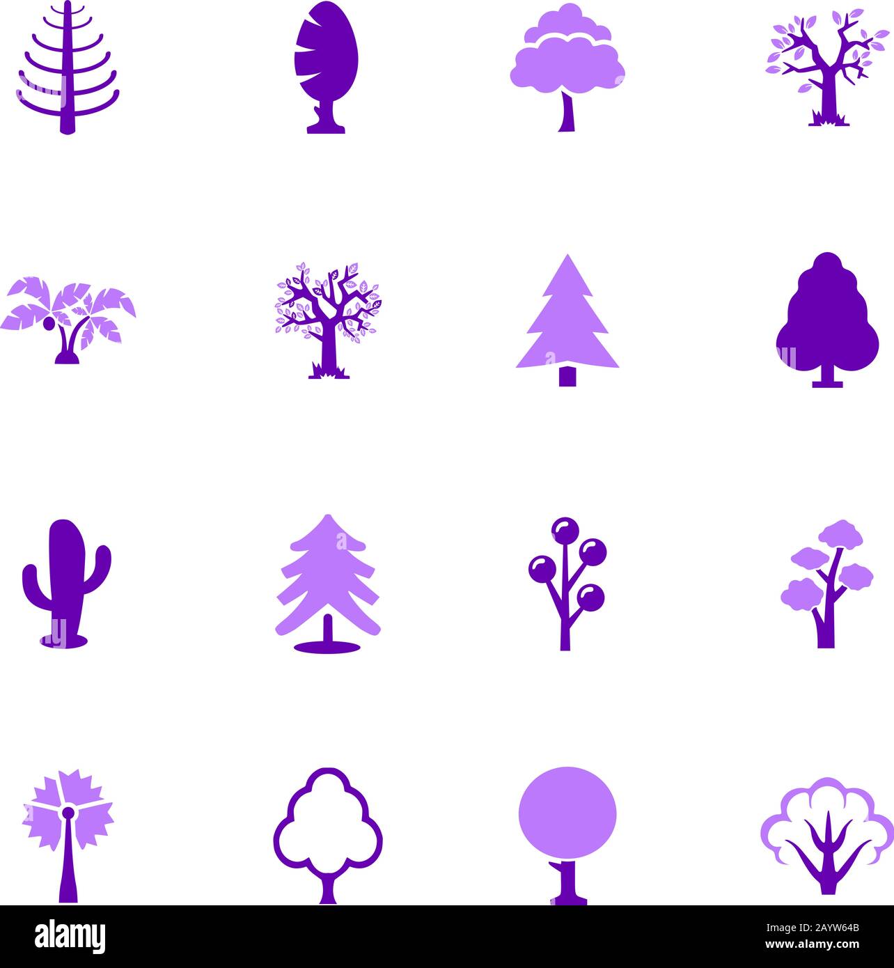 Tree icons set Stock Vector Image & Art - Alamy