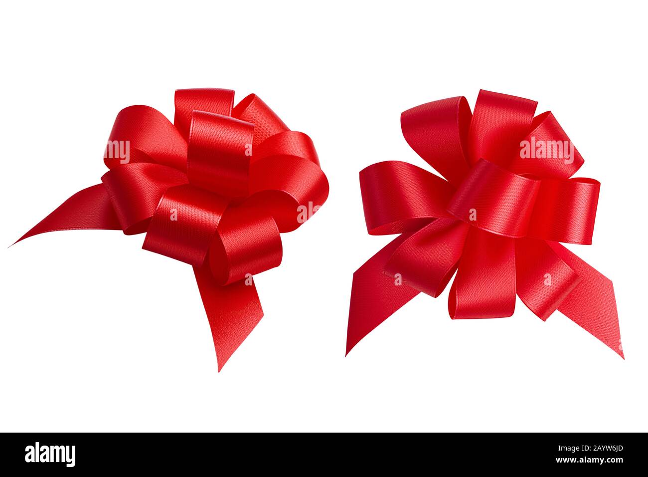 A set of two bows of the same shape photographed from different angles ...