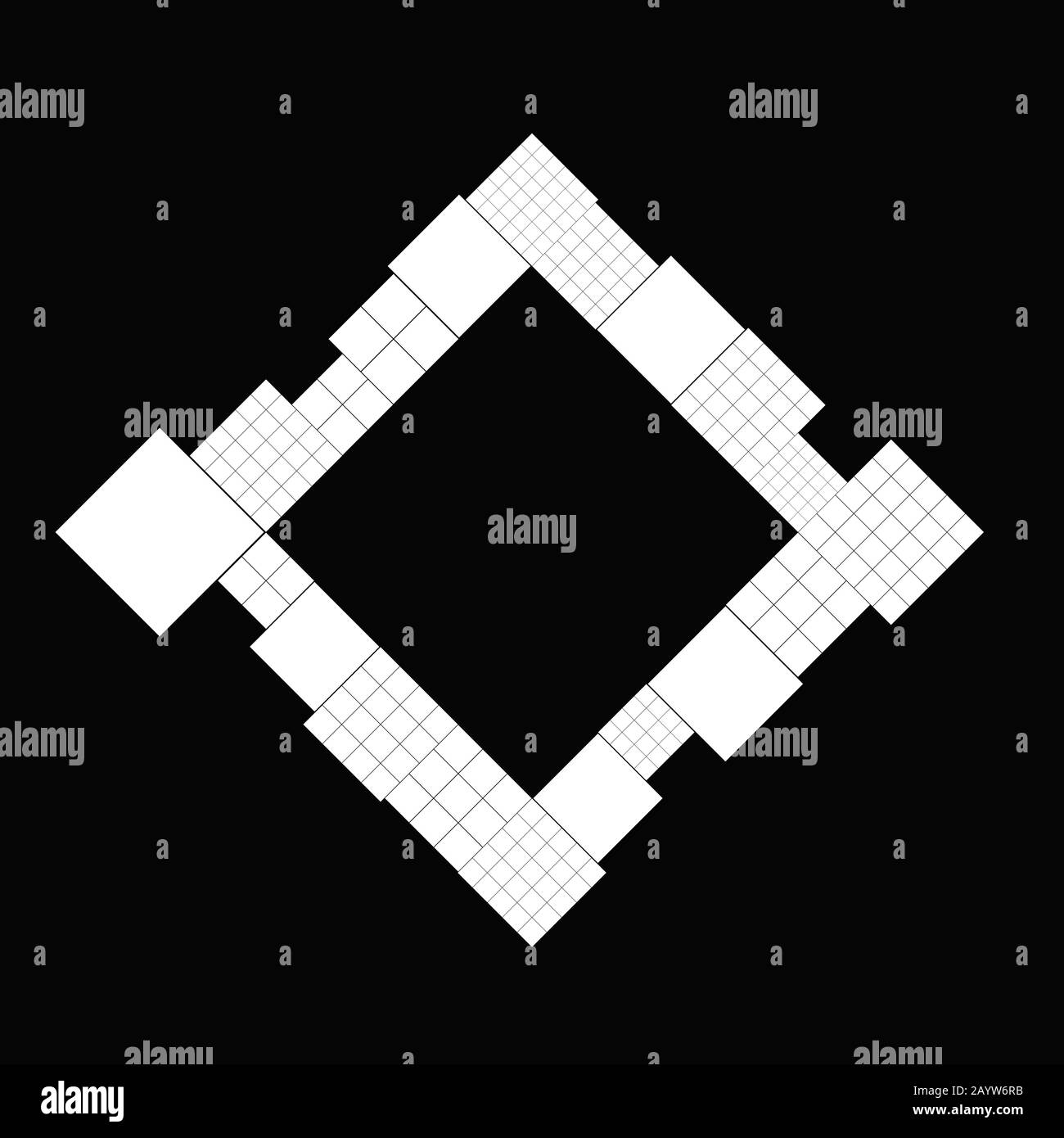 Minimal diagonal modern square badge design element - geometrical black ...