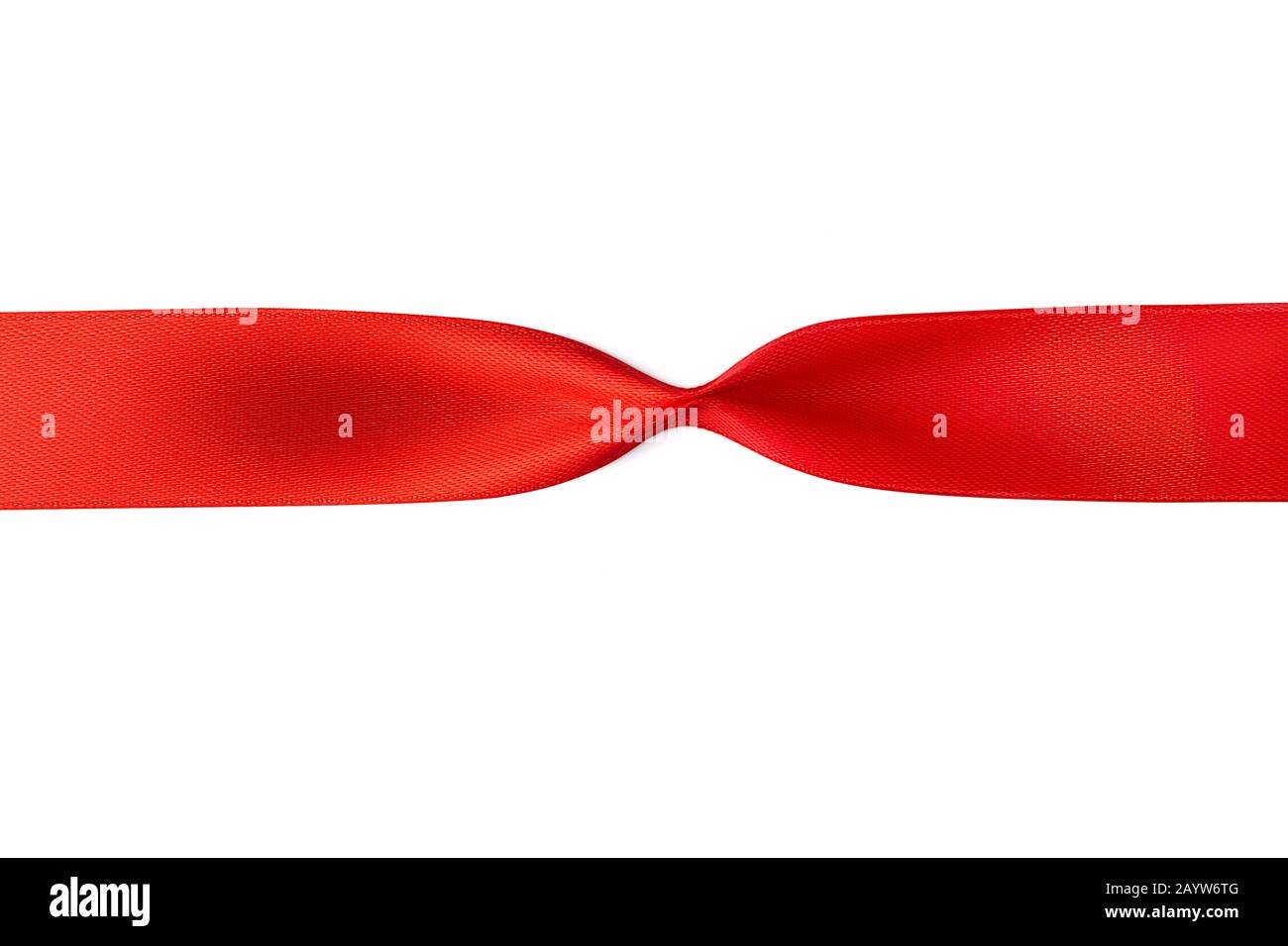 Flat lay excellent perfect red satin bright gift ribbon tapered in the ...