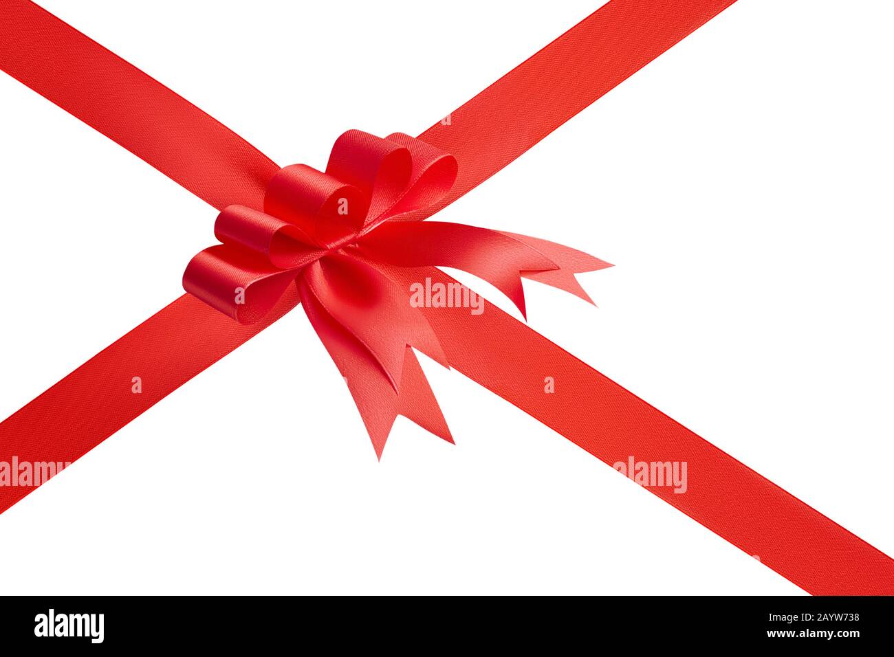 Side view of a beautiful red creative trendy unusual bow with five ...