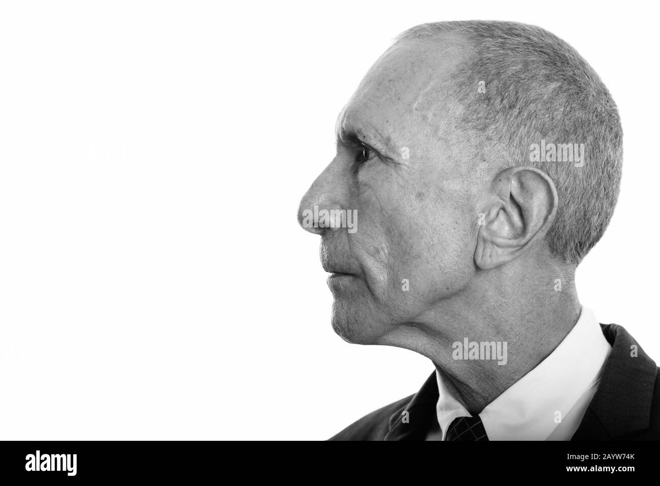 Old person side profile Black and White Stock Photos & Images - Alamy