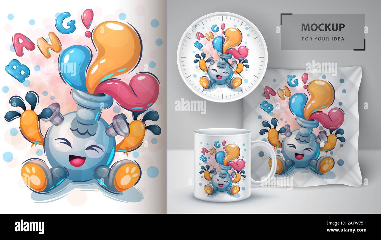 Bang flask poster and merchandising Stock Vector Image & Art - Alamy