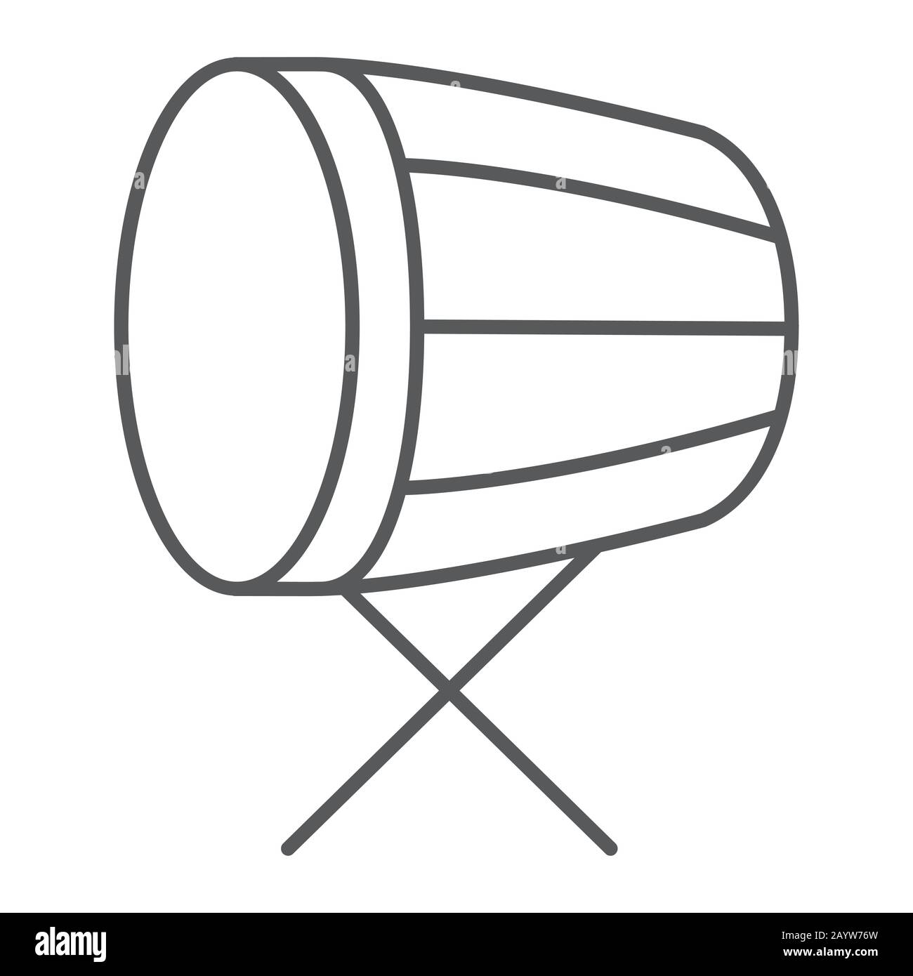 Ramadan kareem Bedug thin line icon, ramadan and islam, islamic bedug ...