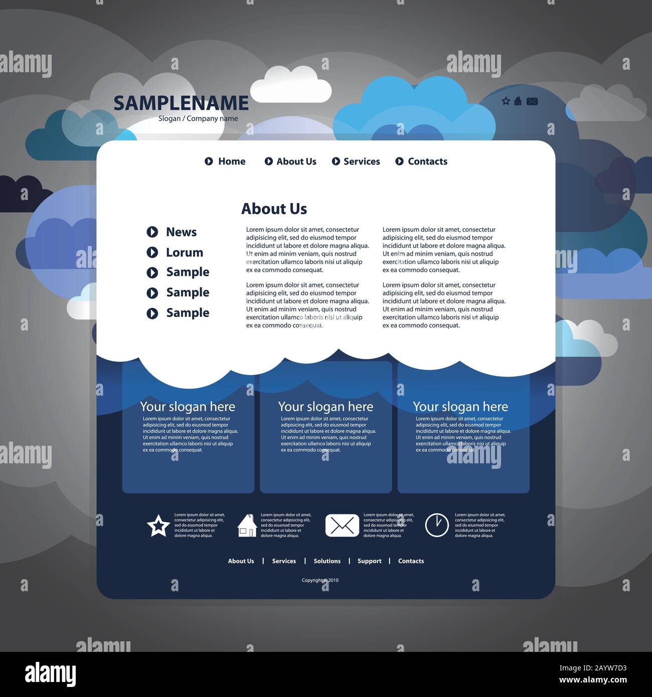 Web site design template Stock Vector Image & Art - Alamy