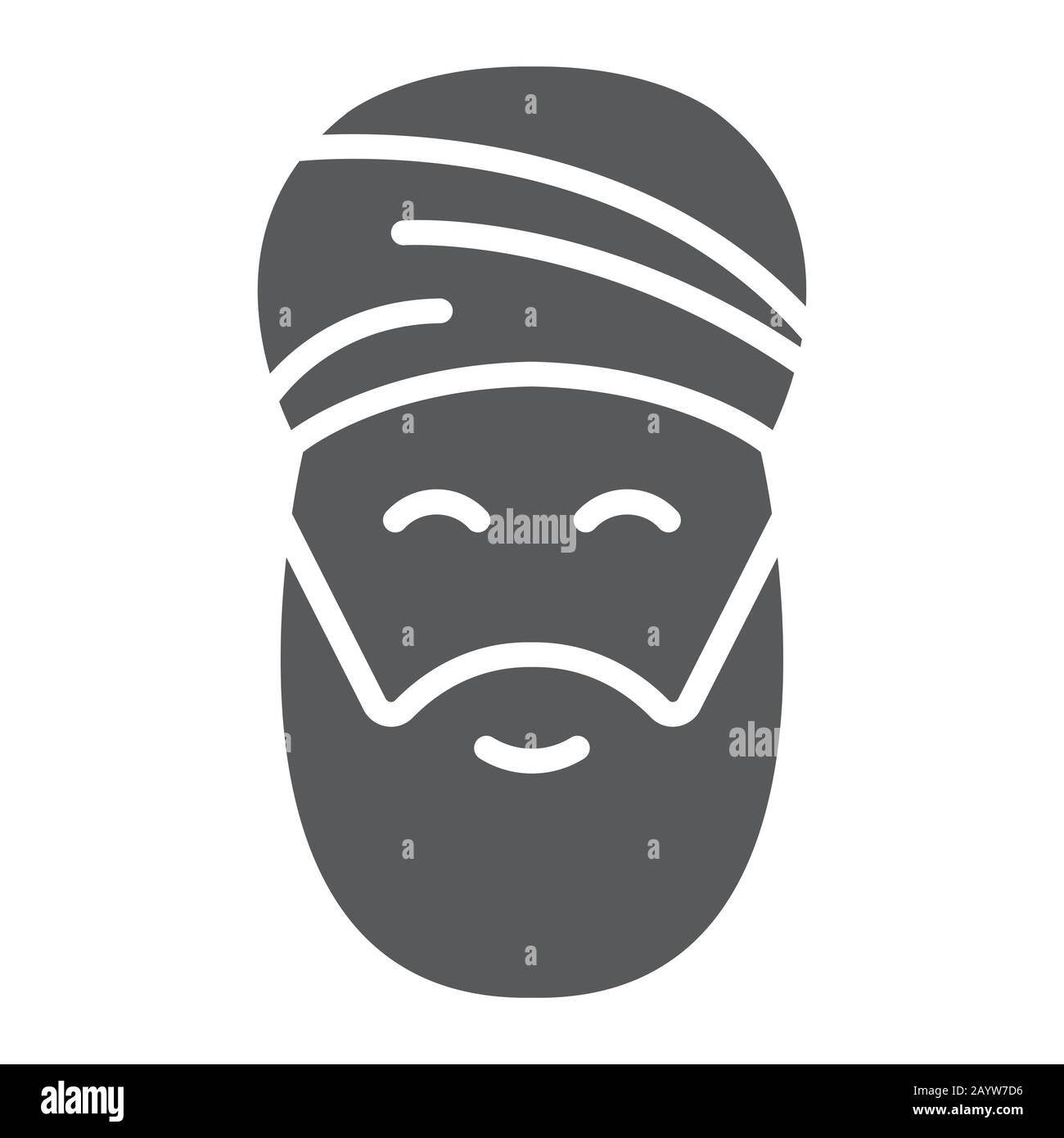 Muslim man glyph icon, ramadan and islam, arabian sign, vector graphics ...