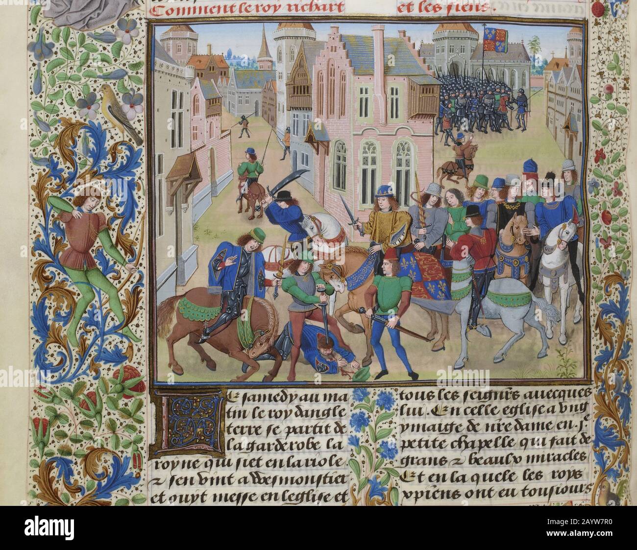 The Death of Wat Tyler (Miniature from the Grandes Chroniques de France ...