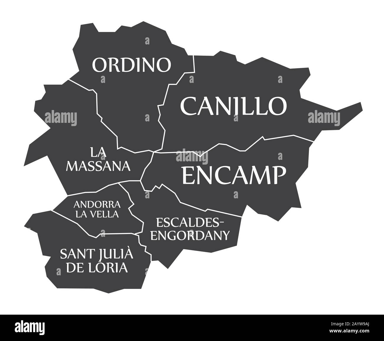 Map of parishes Cut Out Stock Images & Pictures - Alamy