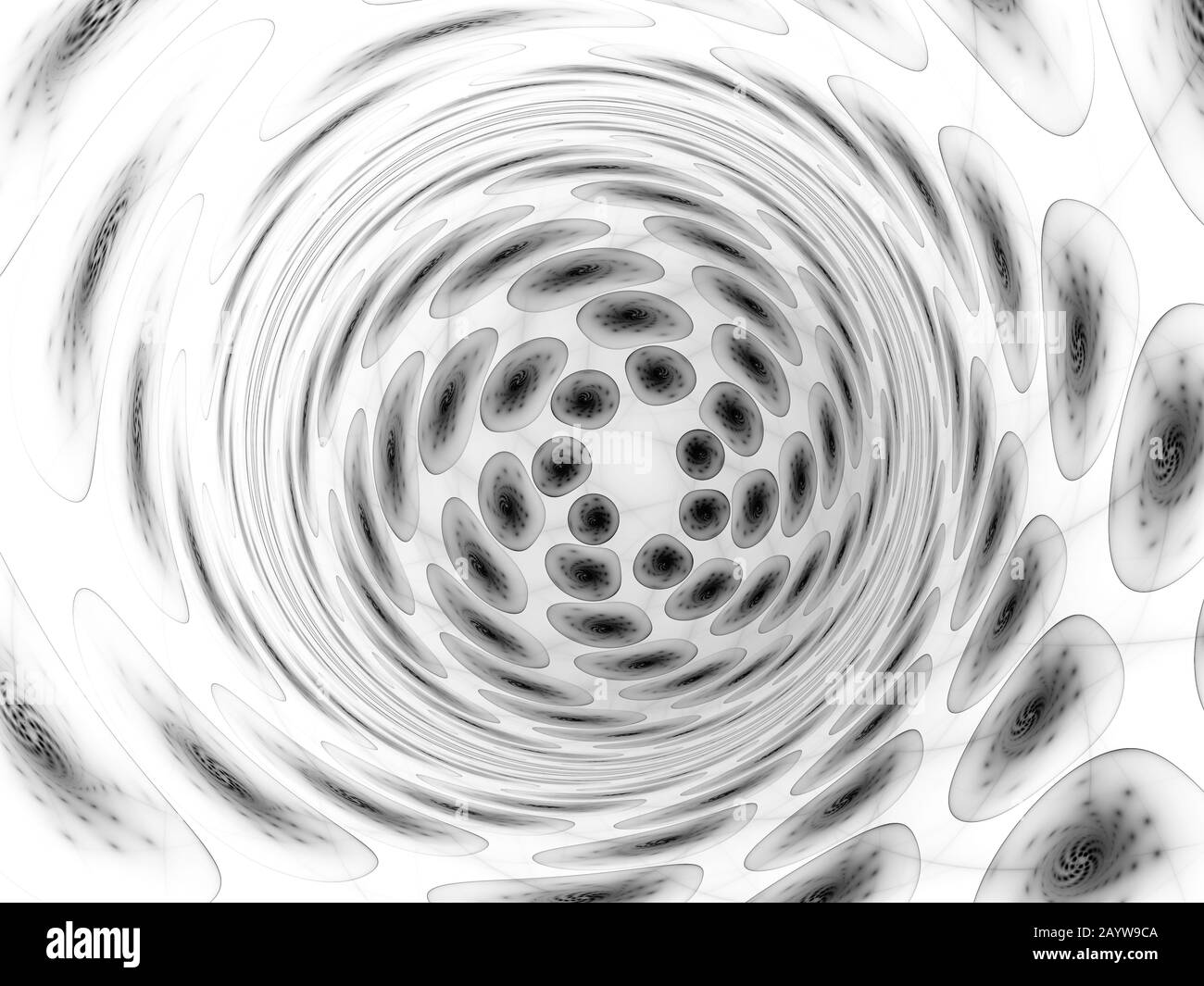 Black and white multiverse intensity map, computer generated abstract inverted fractal effect ...