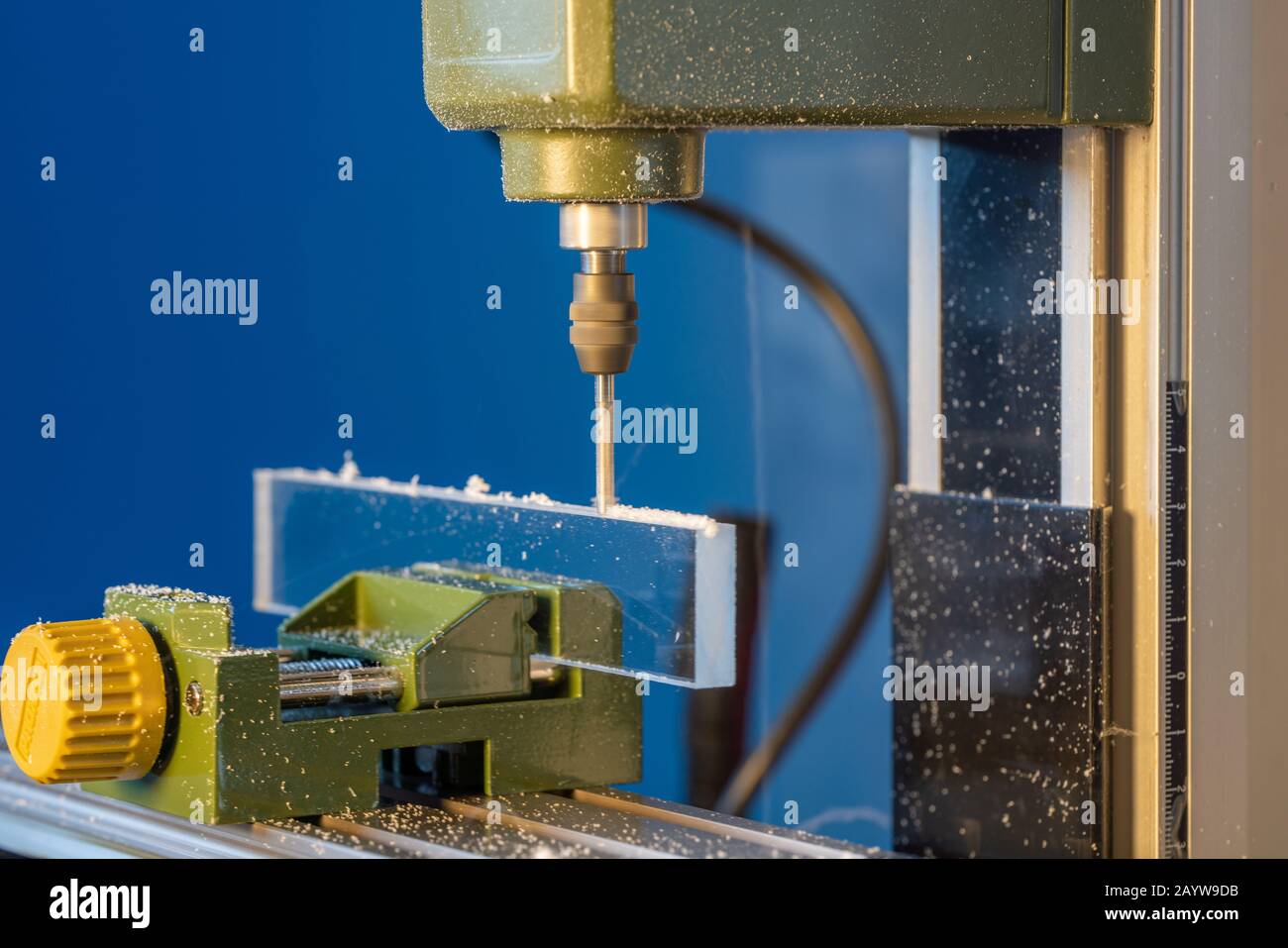 CNC milling machine processes glass Stock Photo - Alamy