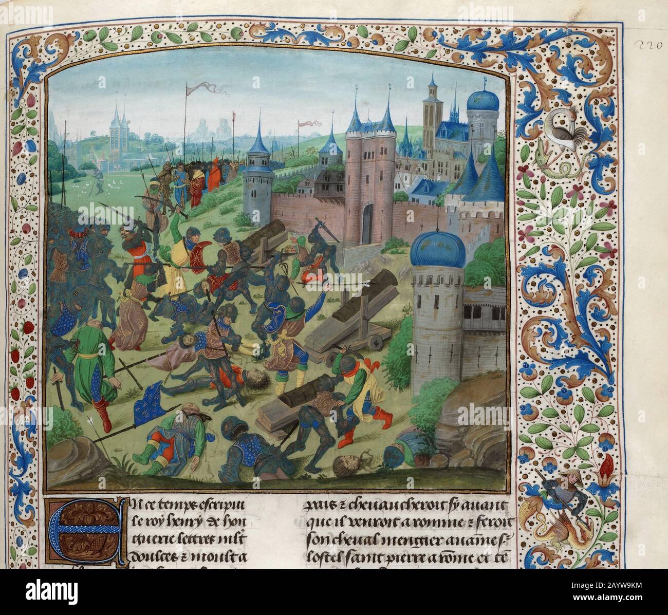 The Battle of Nicopolis on 25 September 1396 (Miniature from the ...