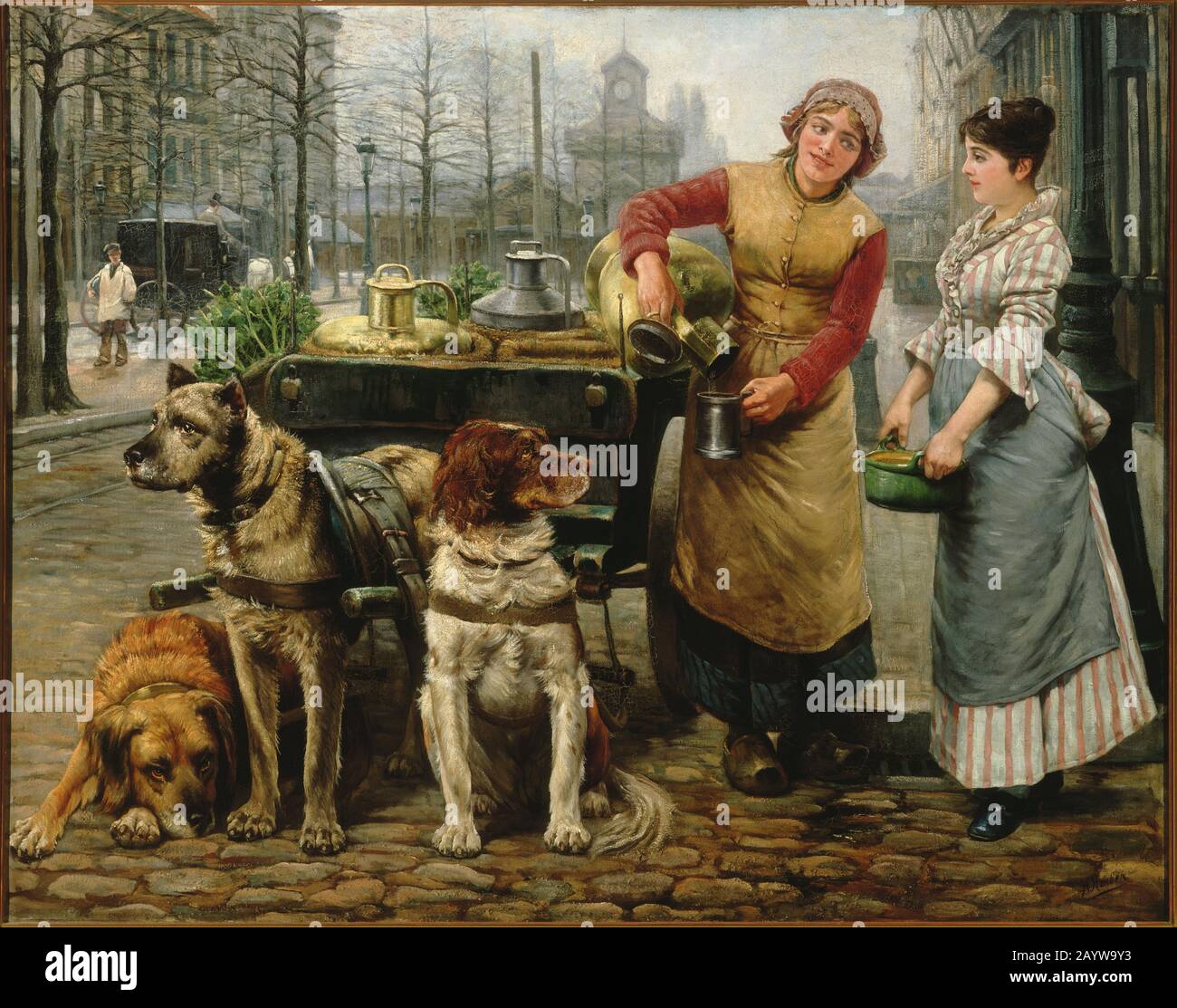 The Milkmaid with dog cart on the De Keyserlei in Antwerp. Museum ...