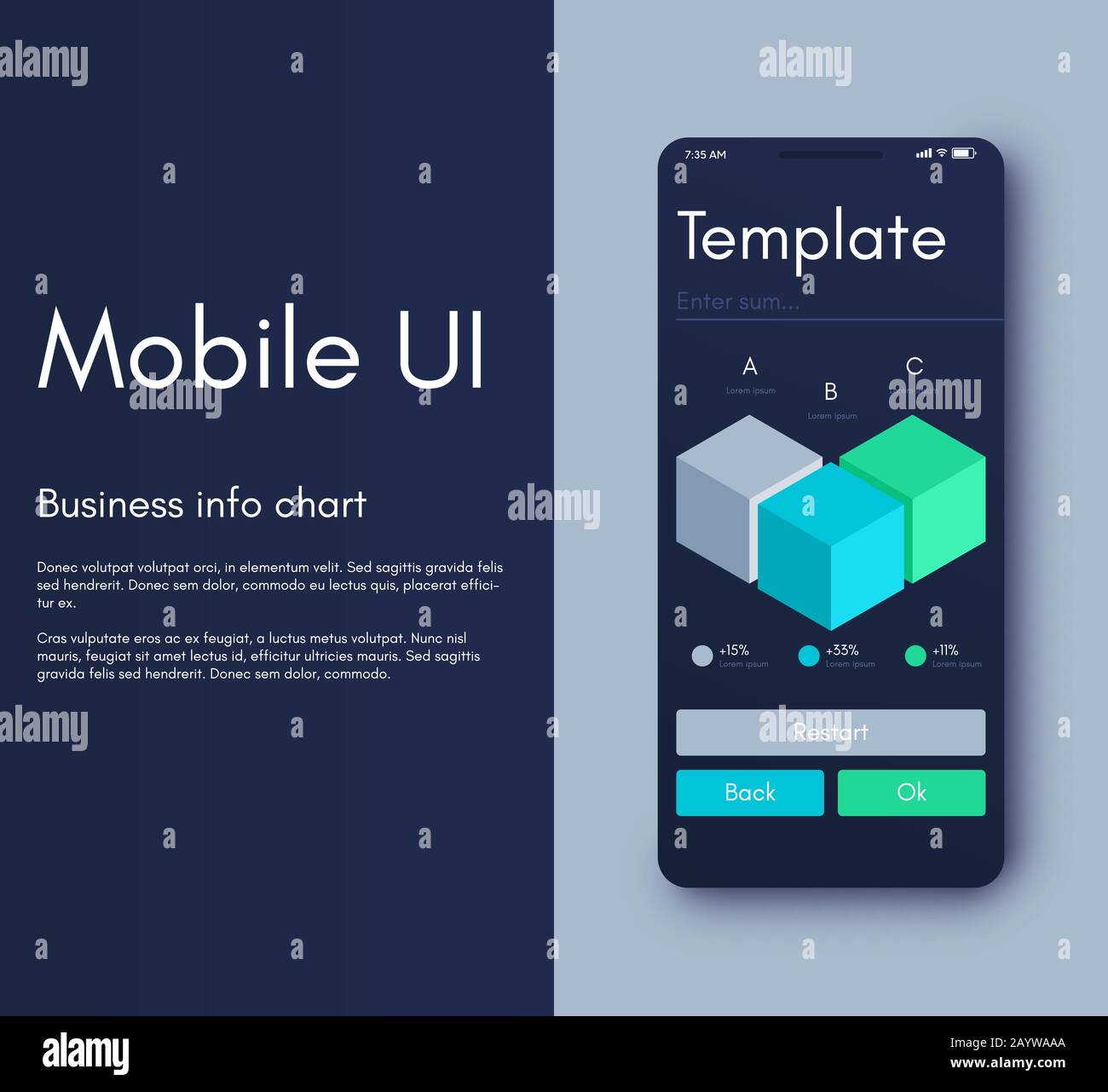 Mobile application infographic interface. Ui design, vector ...