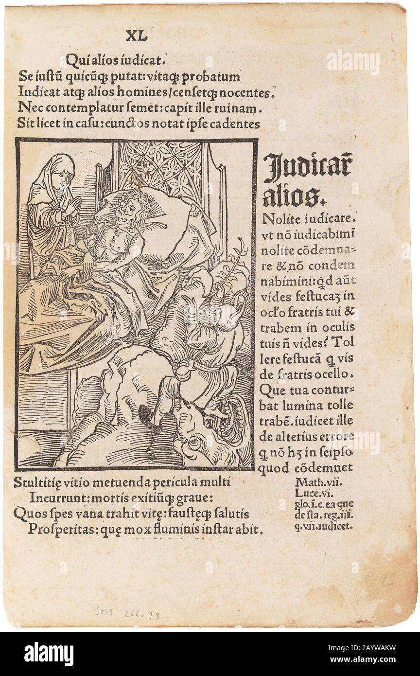 Illustration to the book "Ship of Fools" by Sebastian Brant. Museum ...