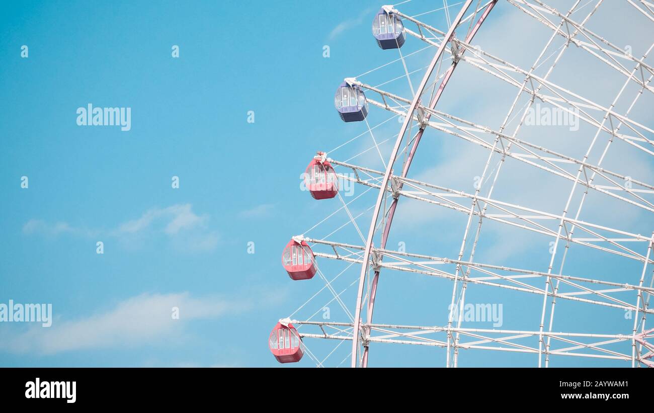 Ferris Wheel Over Blue Sky Background Stock Photo - Alamy