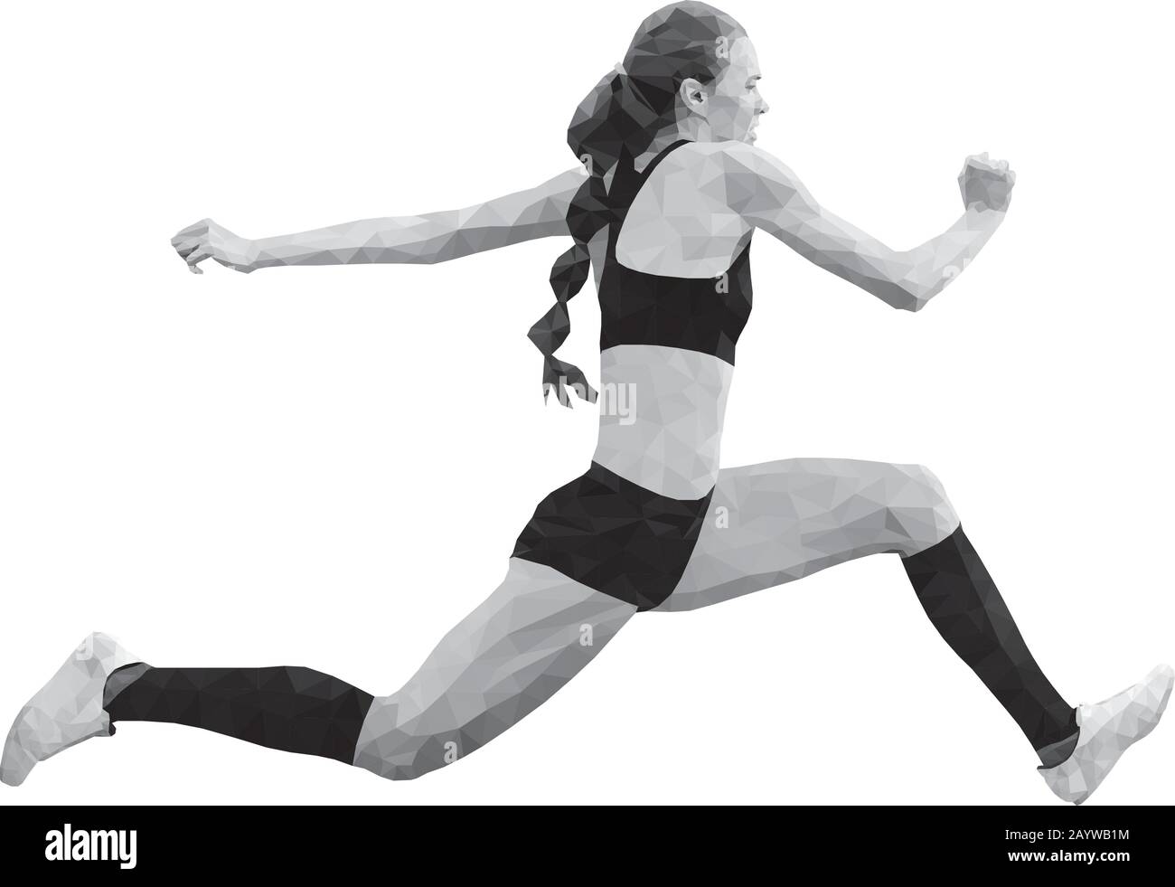 Female triple jump Stock Vector Images - Alamy