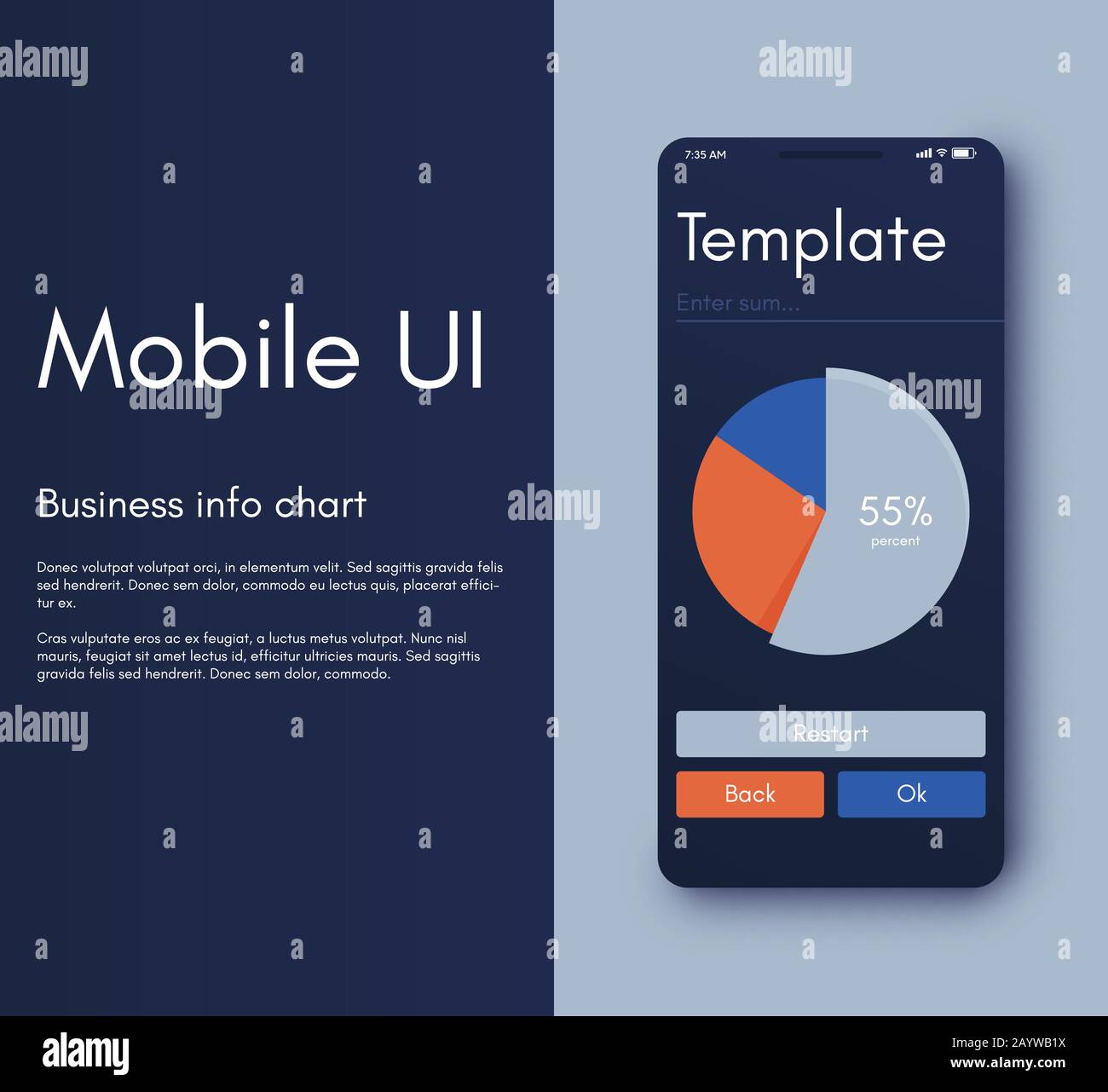 Mobile application infographic interface. Ui design, vector ...