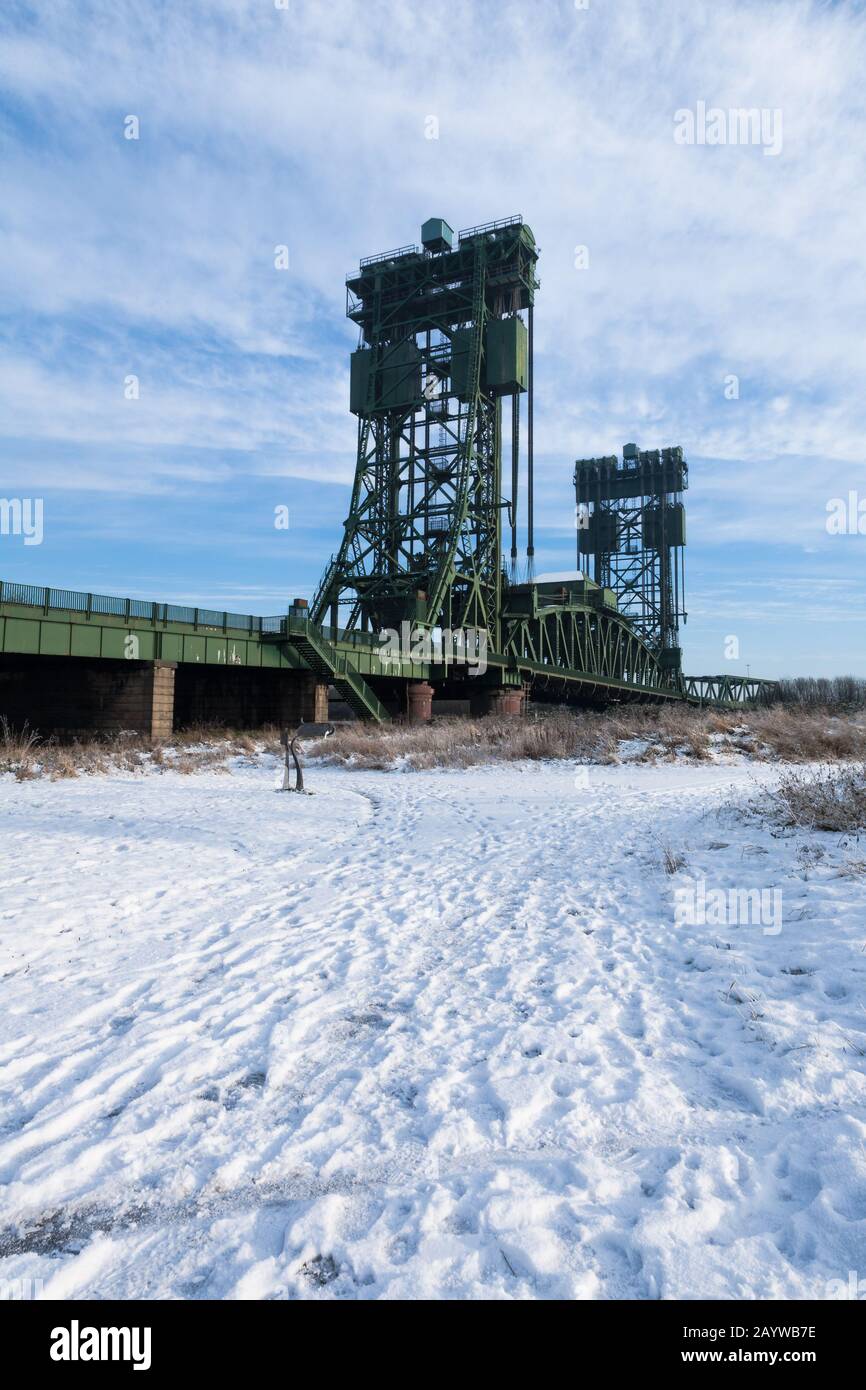 A cold Winters day around the North side of the historic Newport Bridge ...