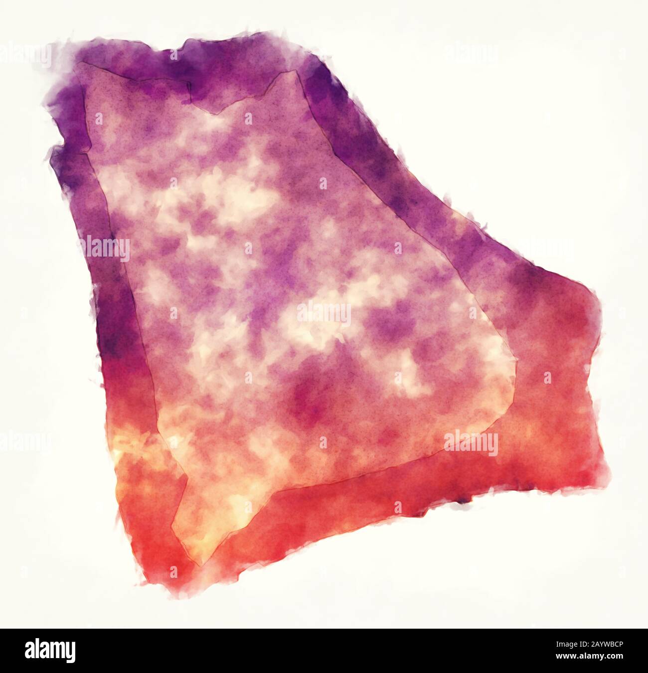 Atafu atoll watercolor map of Tokelau Islands Stock Photo - Alamy