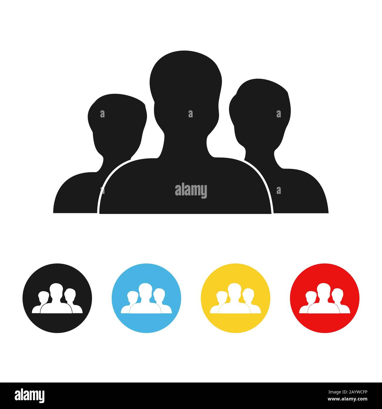 People icon on a white background. Icon people in colorful circles ...