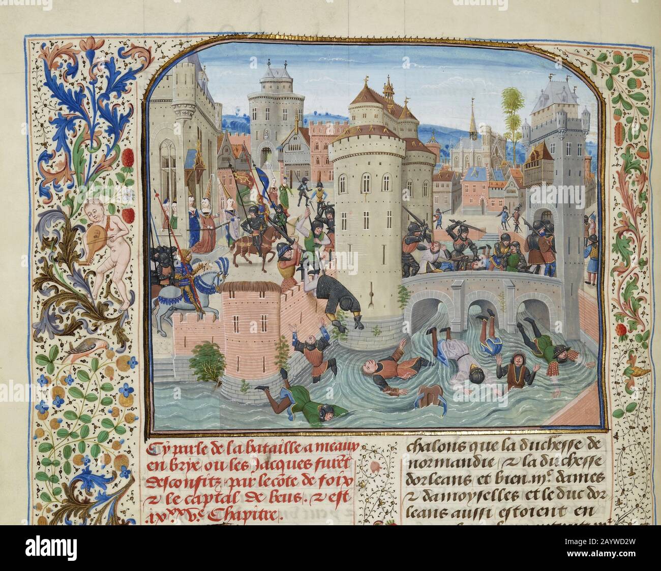 Defeat of the Jacquerie on 9 June 1358 (Miniature from the Grandes ...