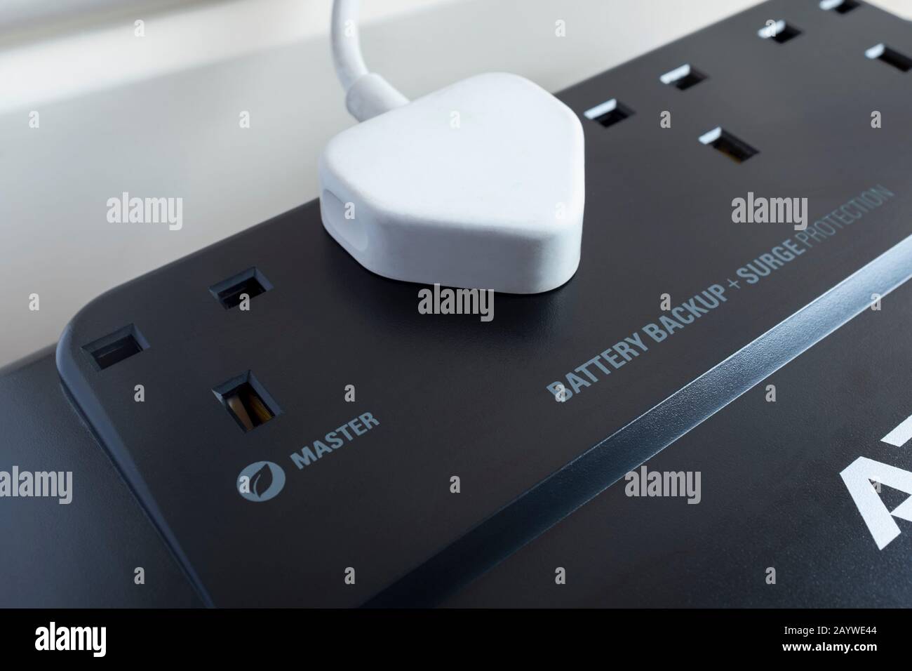 Battery backup and surge protected domestic power unit Stock Photo - Alamy