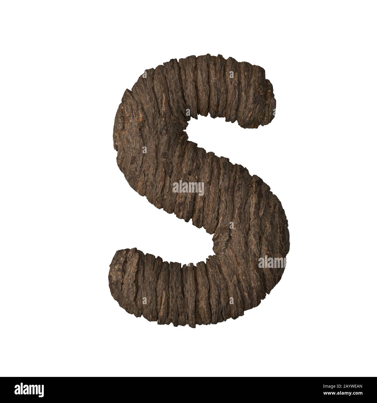Bark letter S - 3D illustration Stock Photo - Alamy