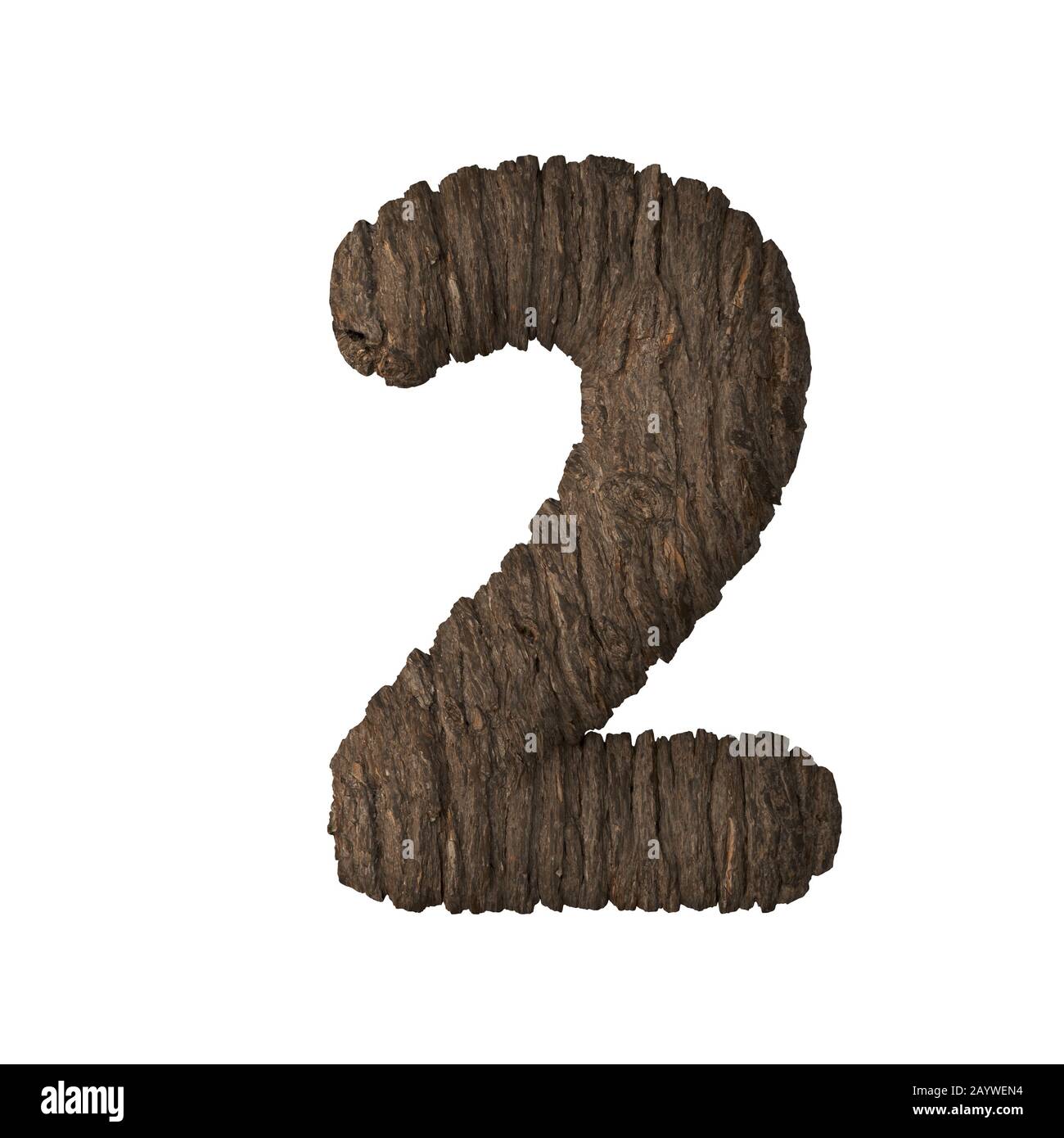 Bark letter 2 - 3D illustration Stock Photo - Alamy