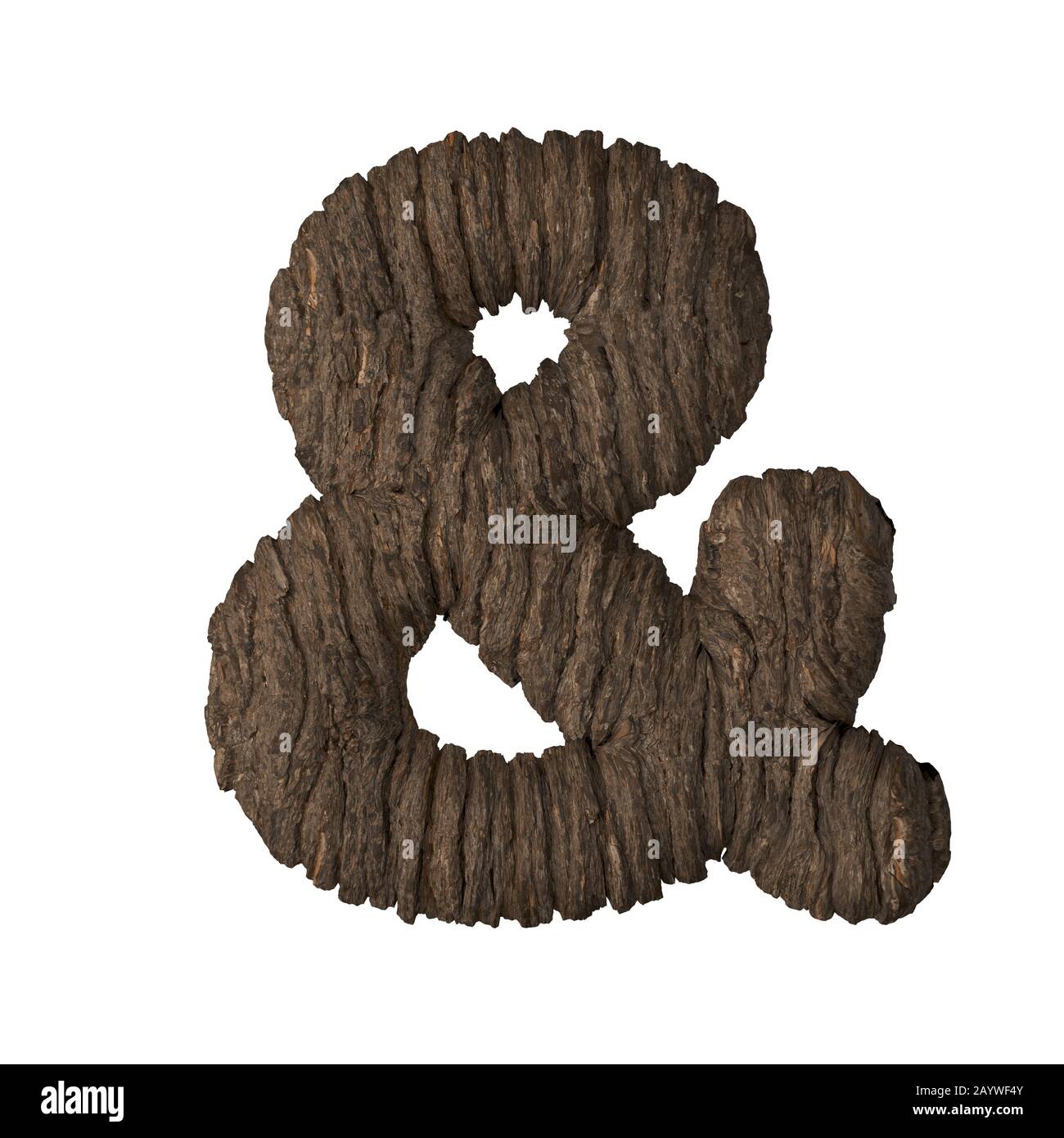 Bark letter & - 3D illustration Stock Photo - Alamy