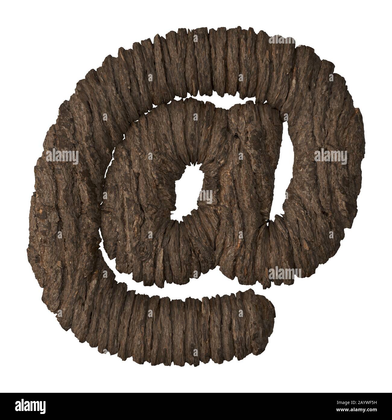 Bark letter @ - 3D illustration Stock Photo - Alamy