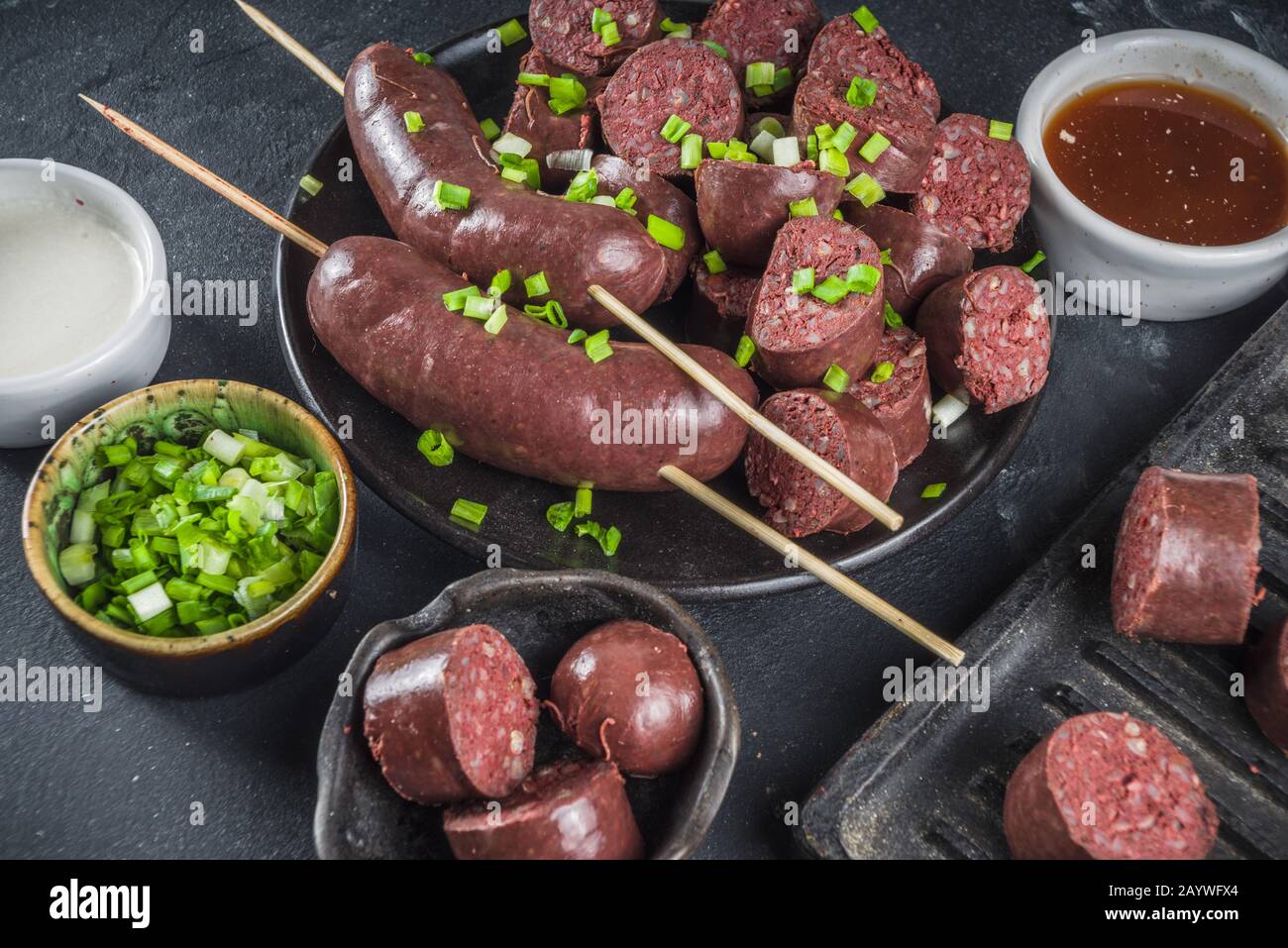 Korean traditional national food. Street home Asian cuisine. Sliced ...