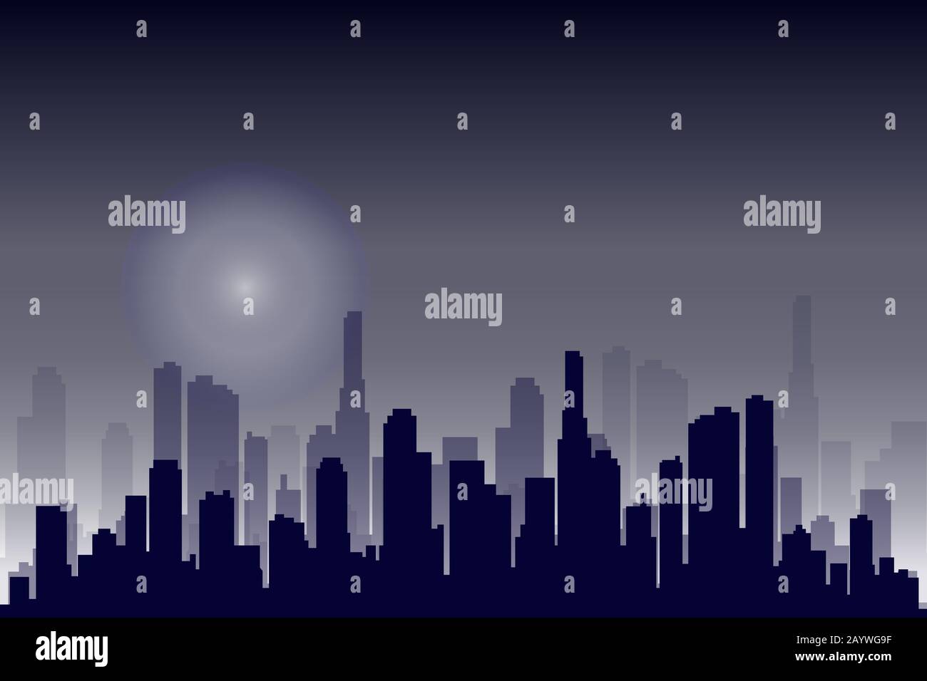 Flat cityscape. Vector illustration. Modern City Skyline, Daytime ...