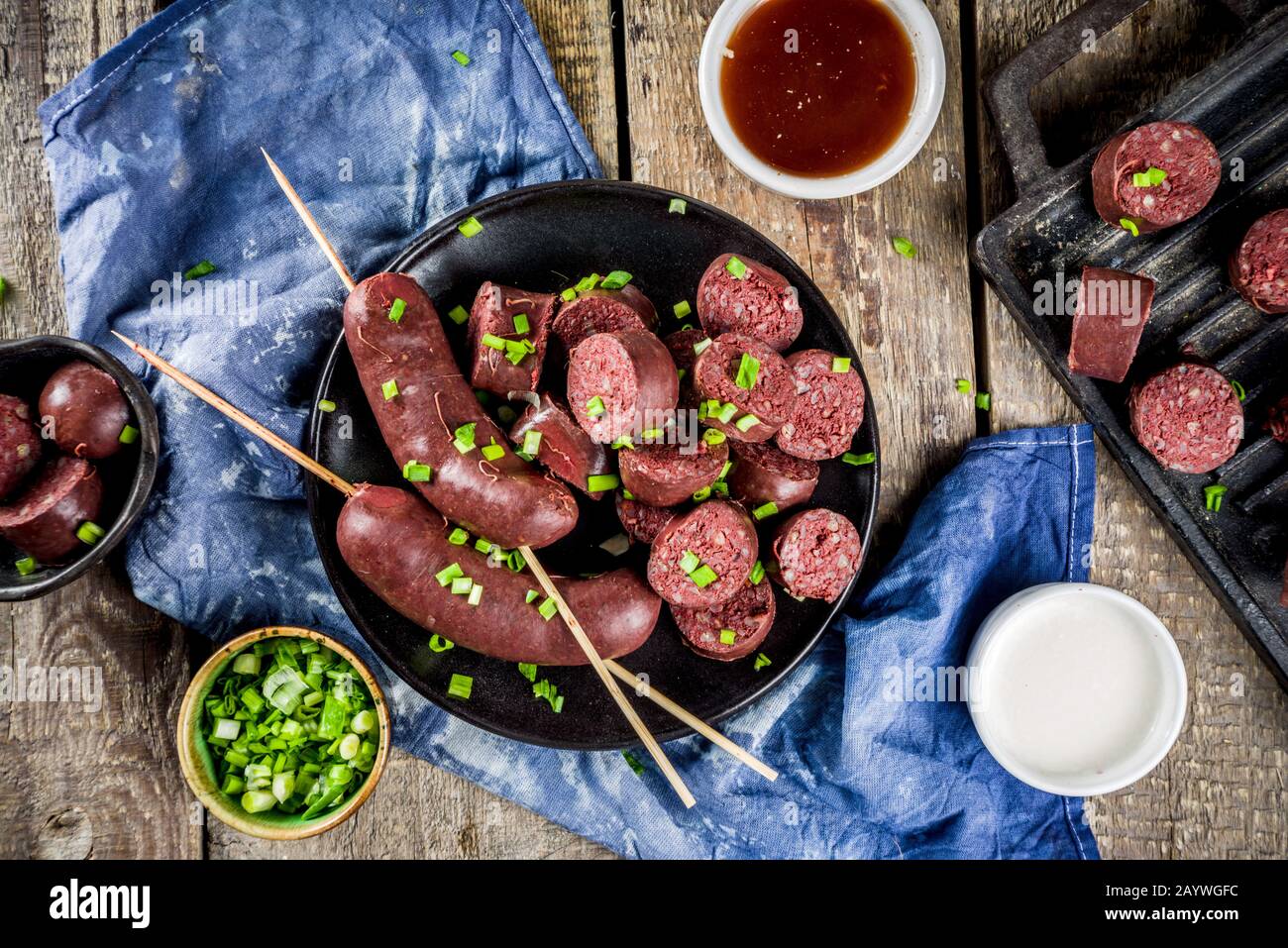 Korean traditional national food. Street home Asian cuisine. Sliced ...