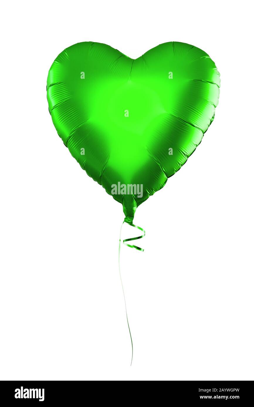 Green balloon isolated on white background Stock Photo - Alamy