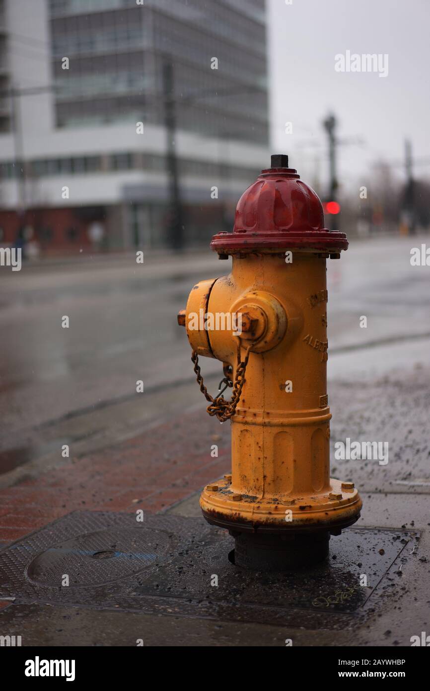 Fire hydrant on a city sidewalk Stock Photo - Alamy