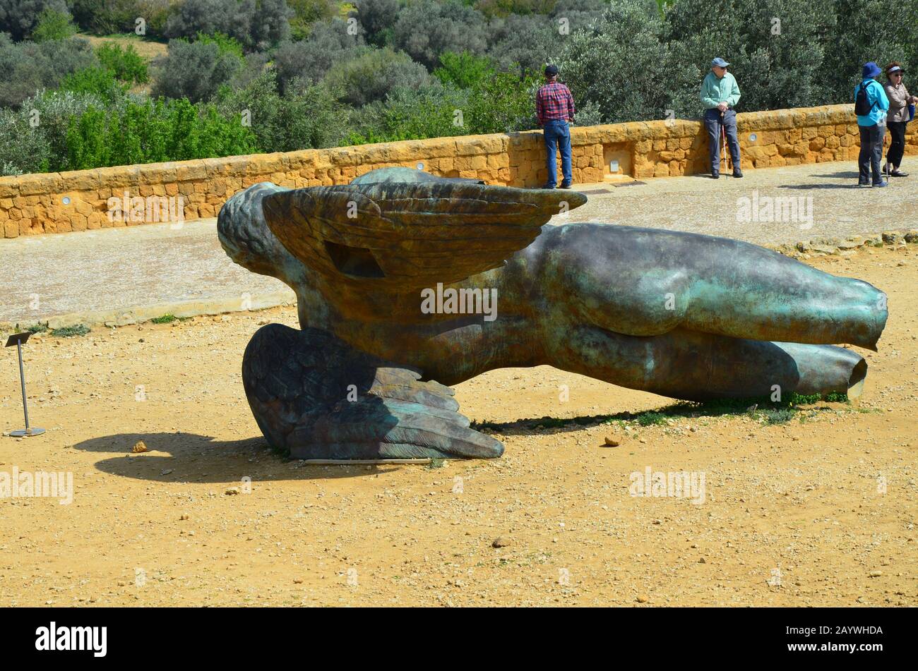 The statue in the archeological area of Agrigento Stock Photo - Alamy