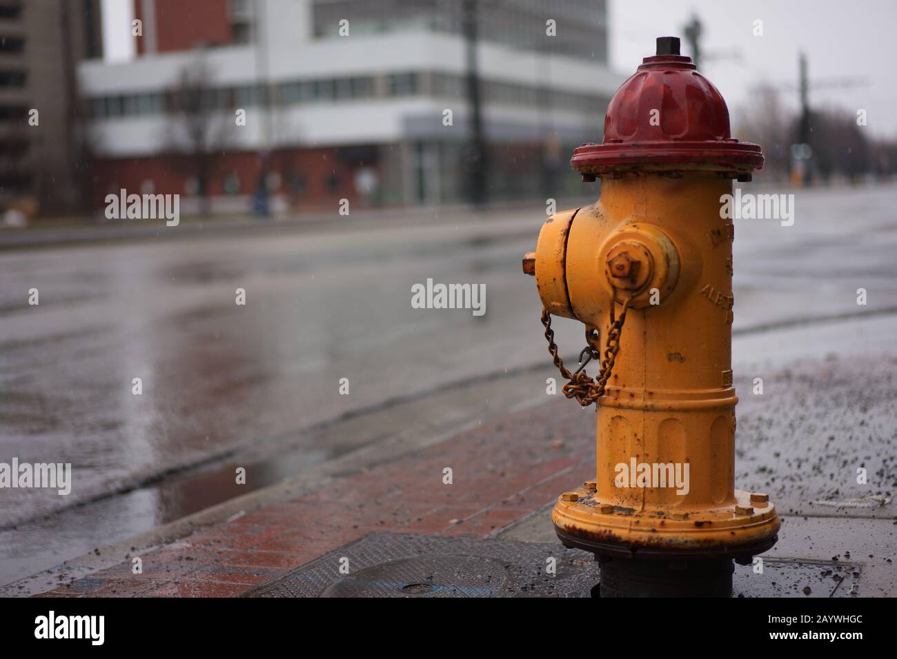 Fire hydrant on a city sidewalk Stock Photo - Alamy