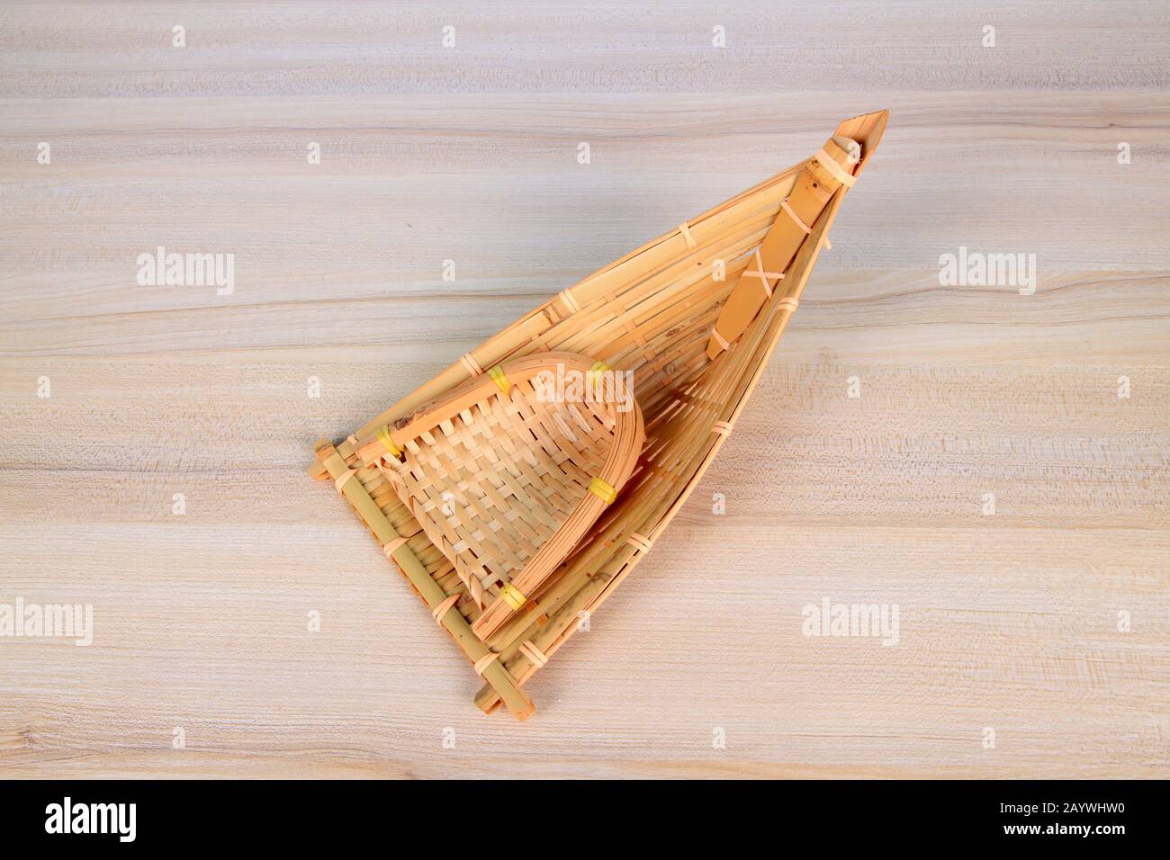 Woven items on white background Stock Photo - Alamy