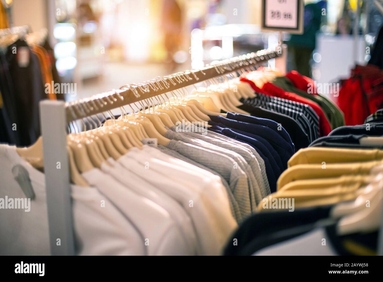 Selling and buying warm items in store for the autumn and winter season ...