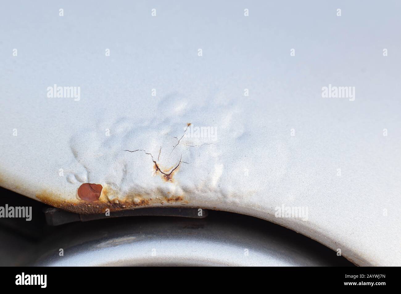 Corrosion and rust on the hood of a car. The concept of anti-corrosion ...