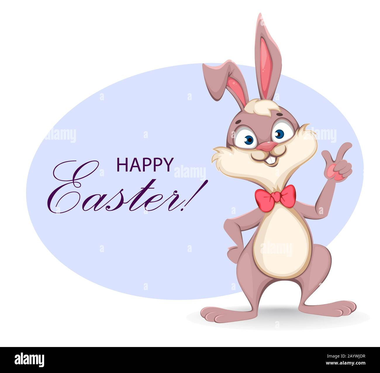Happy Easter greeting card. Cartoon rabbit. Stock vector Stock Vector ...