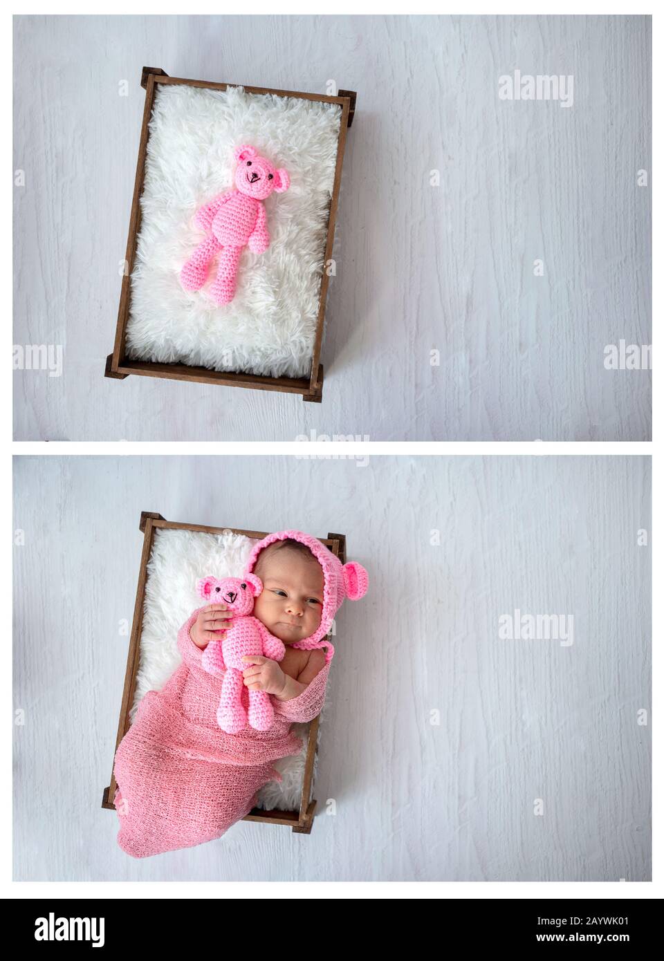 Collage of two pictures showing an maternity concept Stock Photo - Alamy