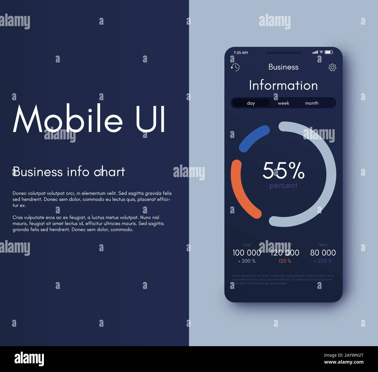 Mobile application infographic interface. Ui design, vector ...