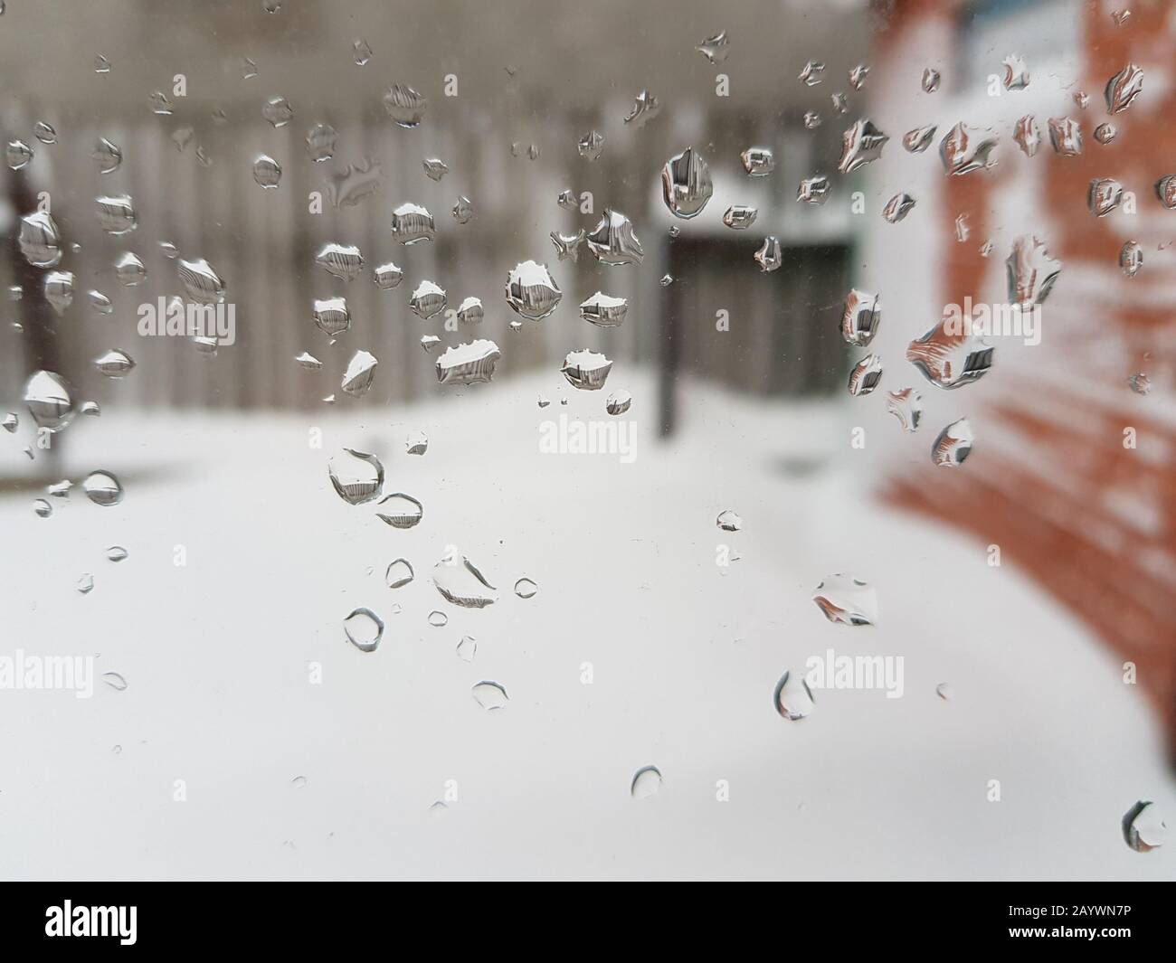 Drops of water on the transparent window glass Stock Photo - Alamy