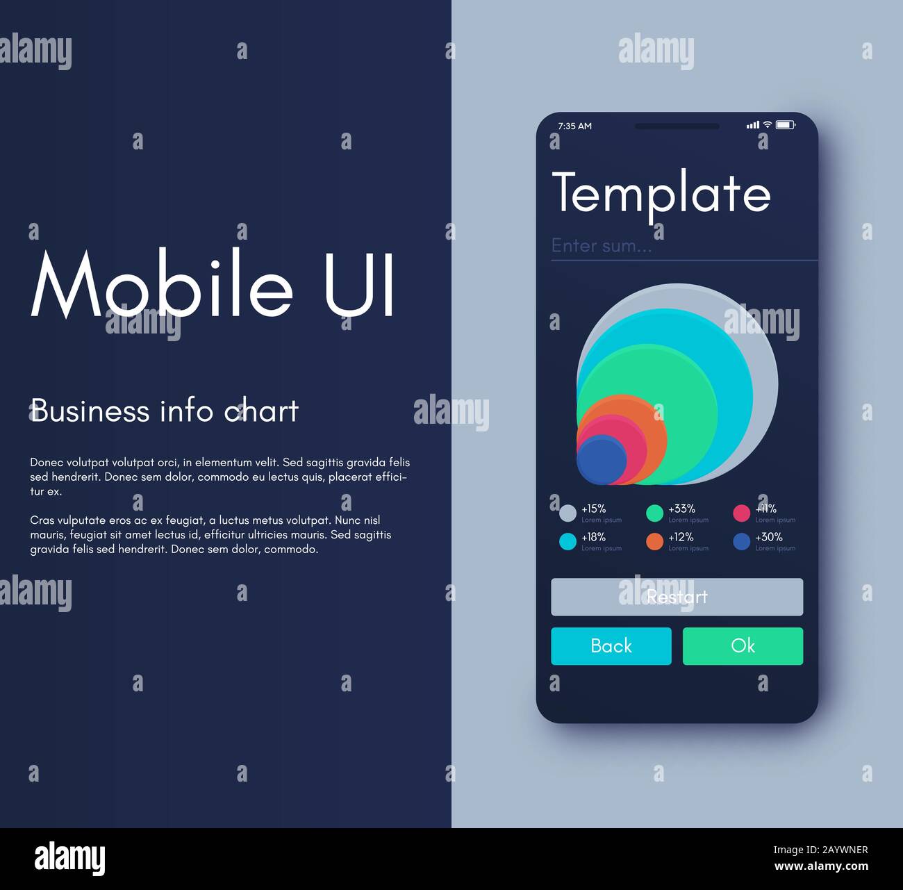 Mobile application infographic interface. Ui design, vector ...