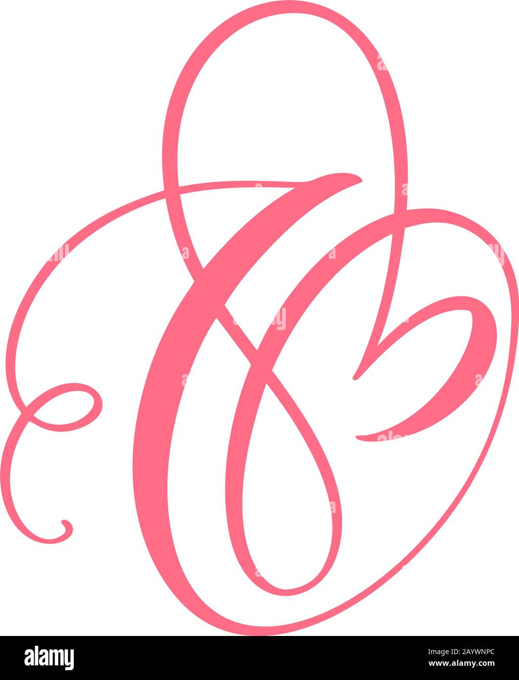 Vector Vintage floral monogram letter O. Calligraphy element heart logo ...