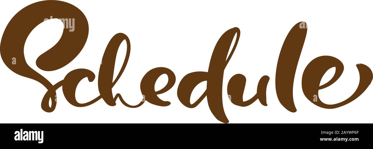 Schedule vector calligraphic hand drawn text. Modern business concept ...